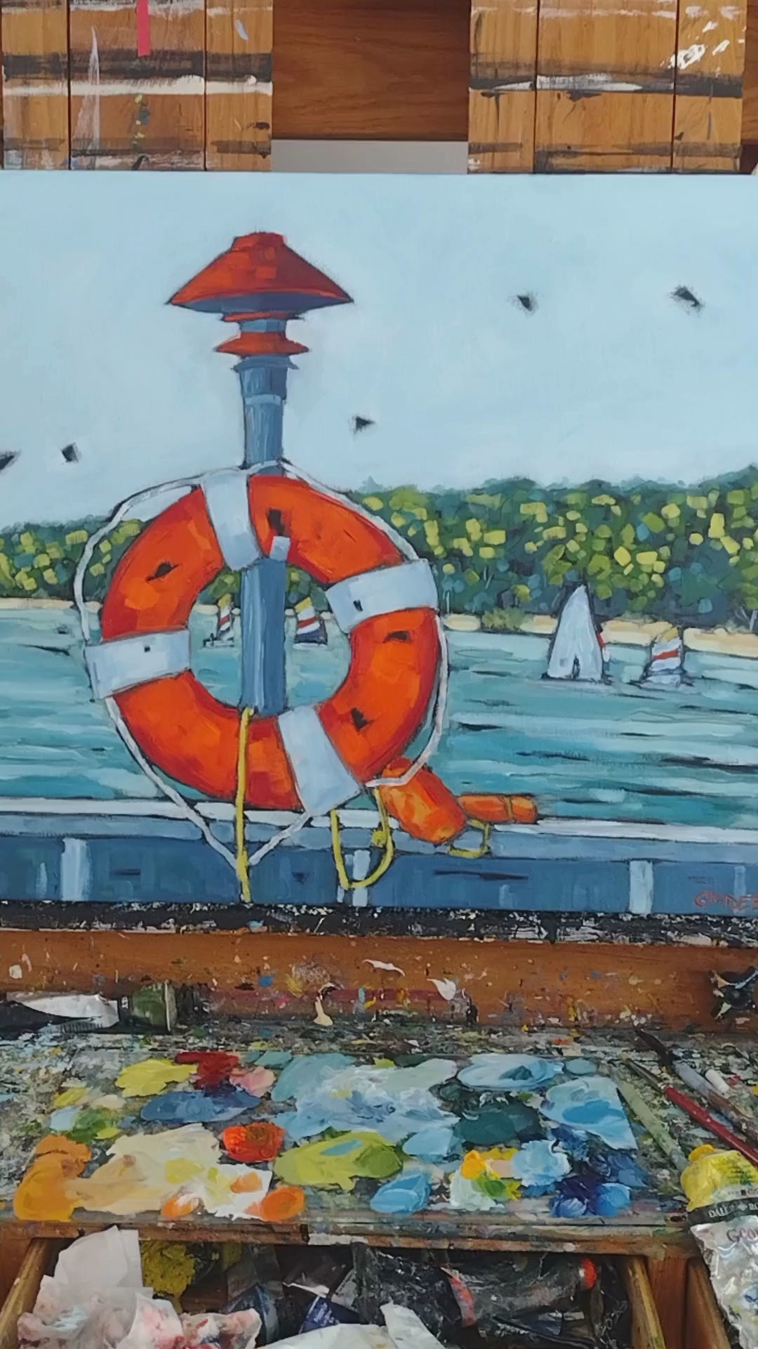 "Sailing Through the Summer Along the Eastern Shoreline" Original Oil ...
